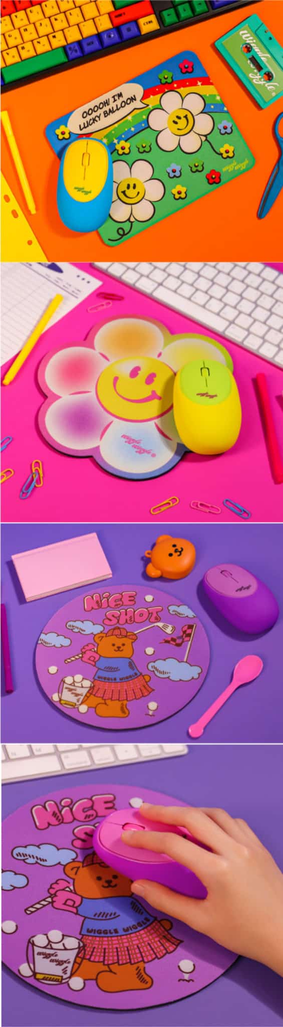 WIGGLE WIGGLE/ Soft Wireless Mouse & Mouse Pad SET - Now In Seoul