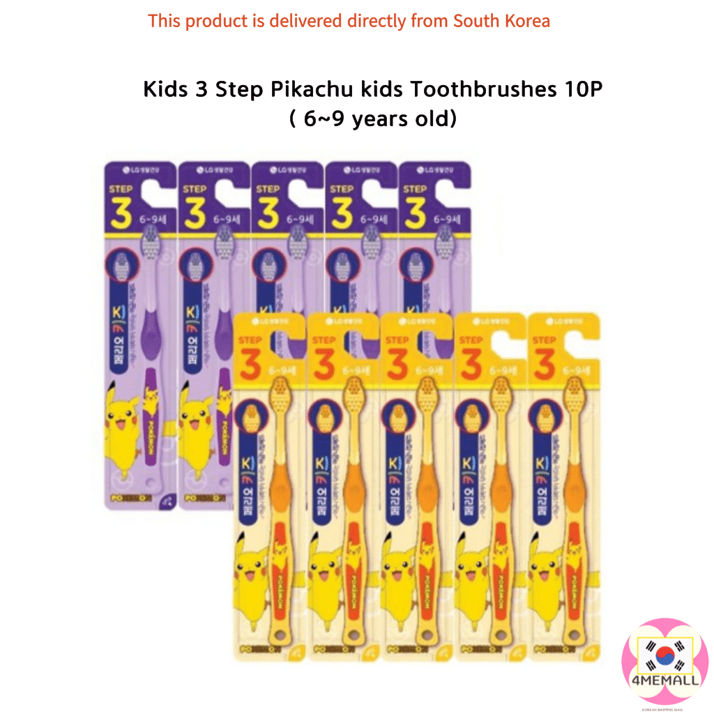 Perioe Kids 3 Step Children's Toothbrush 12pcs (Pikachu/ Piplup ) 3 to ...