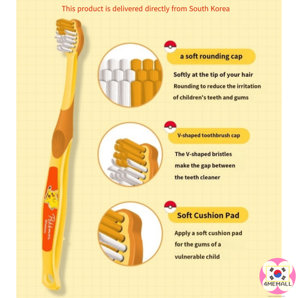 Perioe Kids 3 Step Children's Toothbrush 12pcs (Pikachu/ Piplup ) 3 to ...