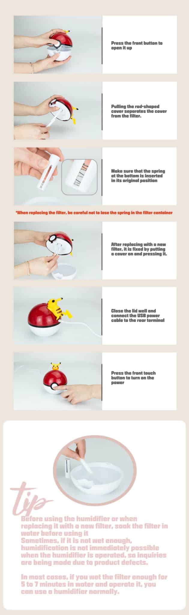 LETO / Pokemon Pikachu Ultrasonic Mini Humidifier - Now In Seoul