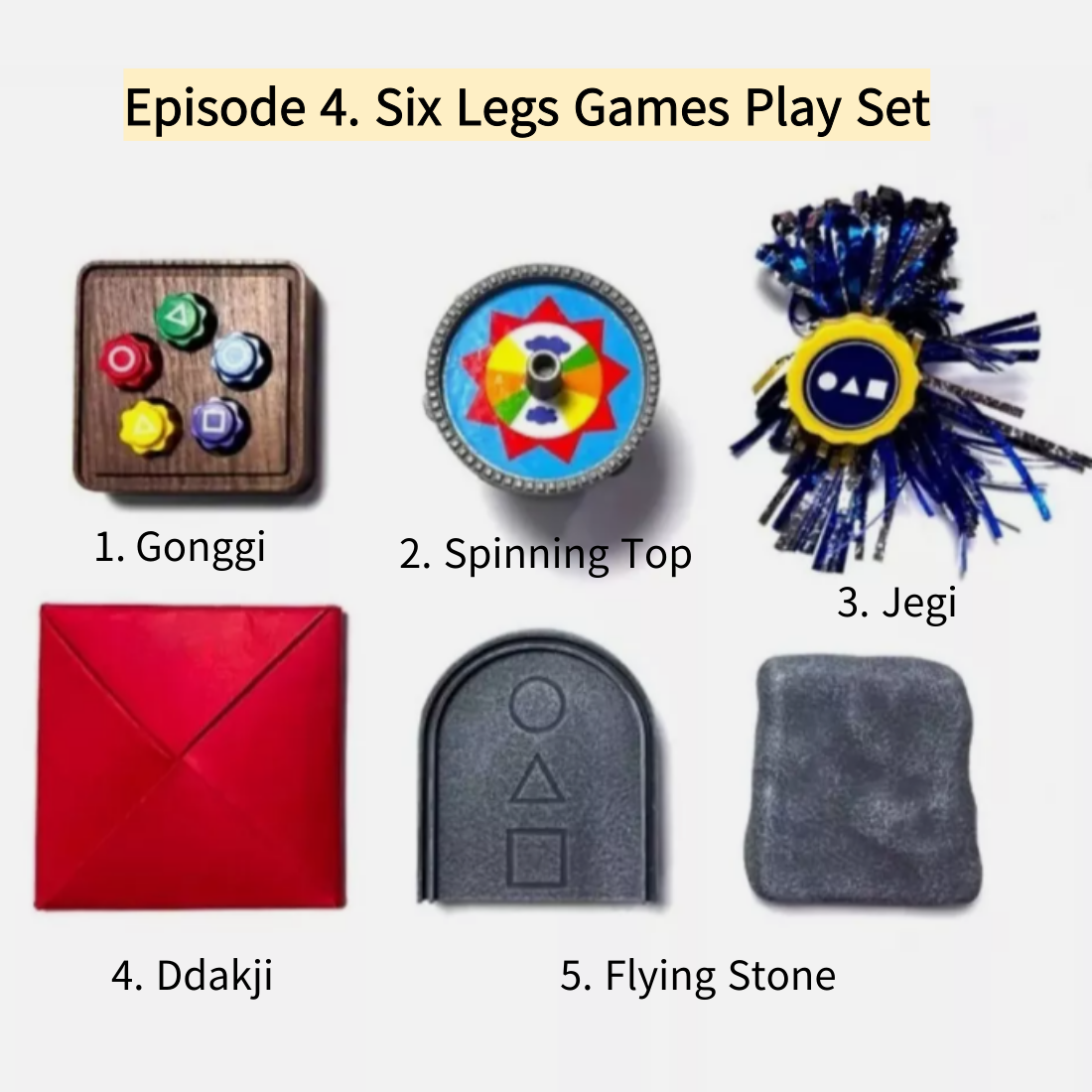 SQUID GAME 2 Limited Edition Goods 6 Legs 5 Traditional Games Play Set ...