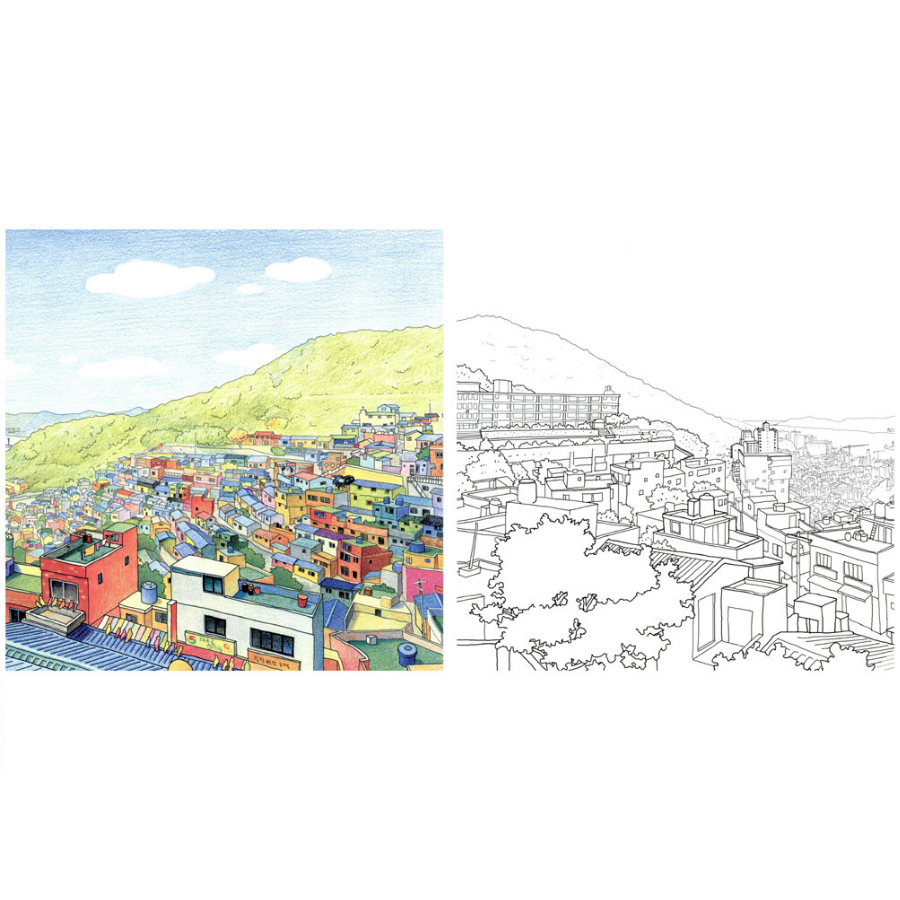 Busan Gamcheon Village Coloring Book - Now In Seoul